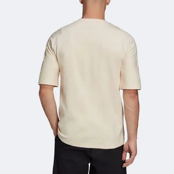 Adidas Solid Color Logo Sports Short Sleeve Yellow White