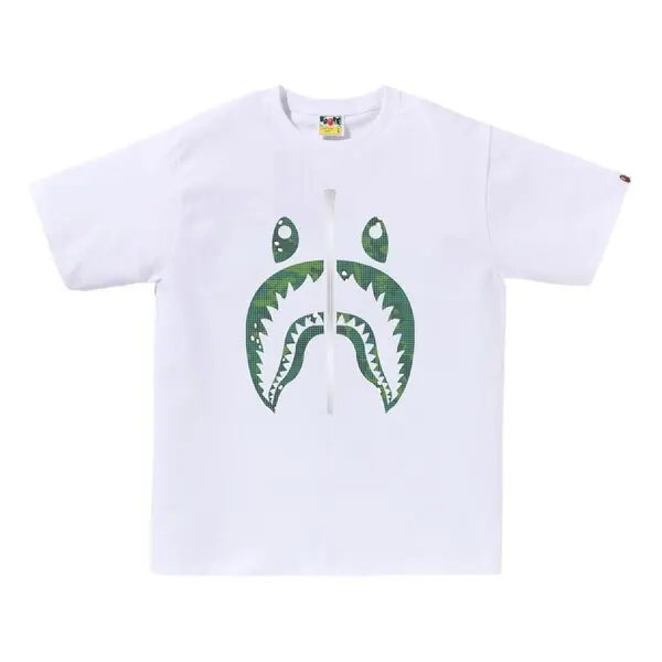 A BATHING APE Bitmap Shark Tee - White