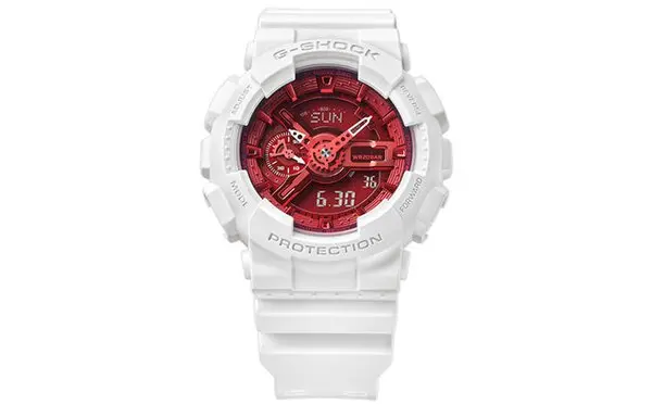 Casio G-shock Analog-digital Watch With Dragon Display Stand - White