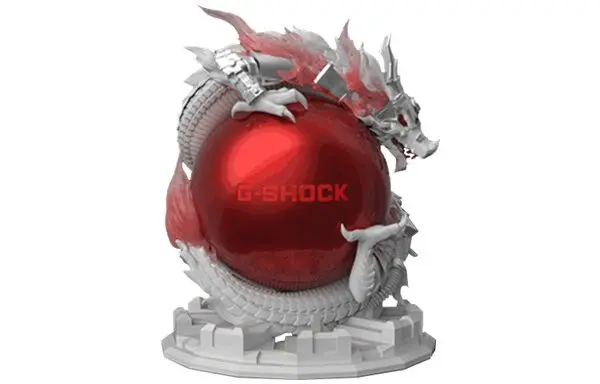 Casio G-shock Analog-digital Watch With Dragon Display Stand