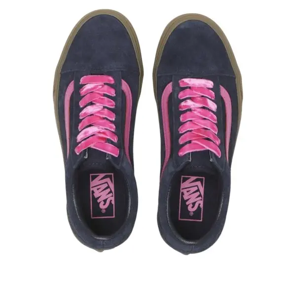 VANS Old Skool Hairy Suede Sneakers - Navy/pink