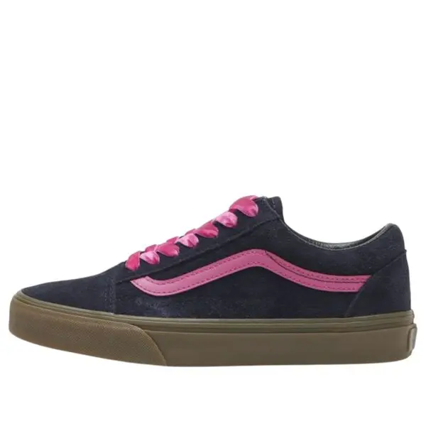 VANS Old Skool Hairy Suede Sneakers - Navy/pink