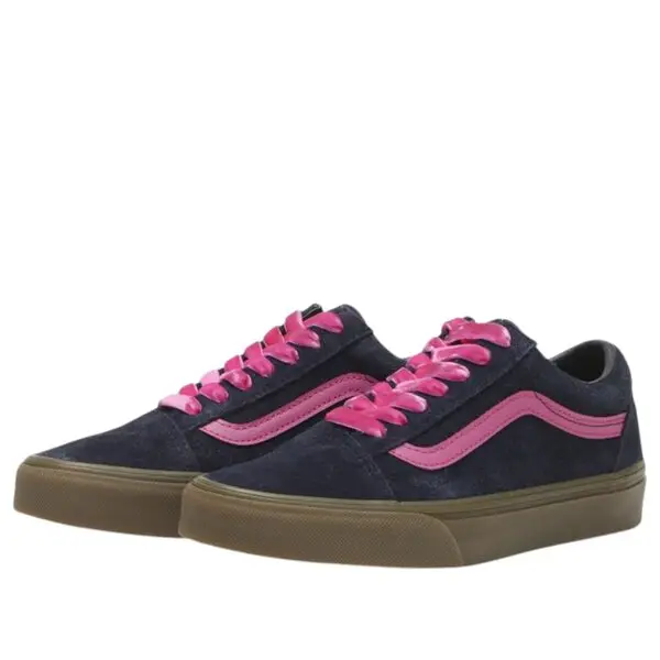 VANS Old Skool Hairy Suede Sneakers - Navy/pink