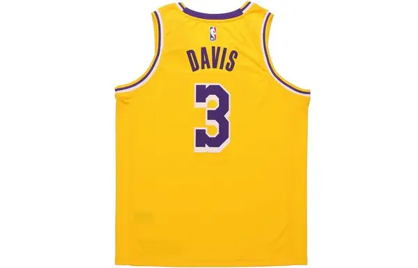 Nike Los Angeles Lakers Davis No. 3 Basketball Jersey - Yellow