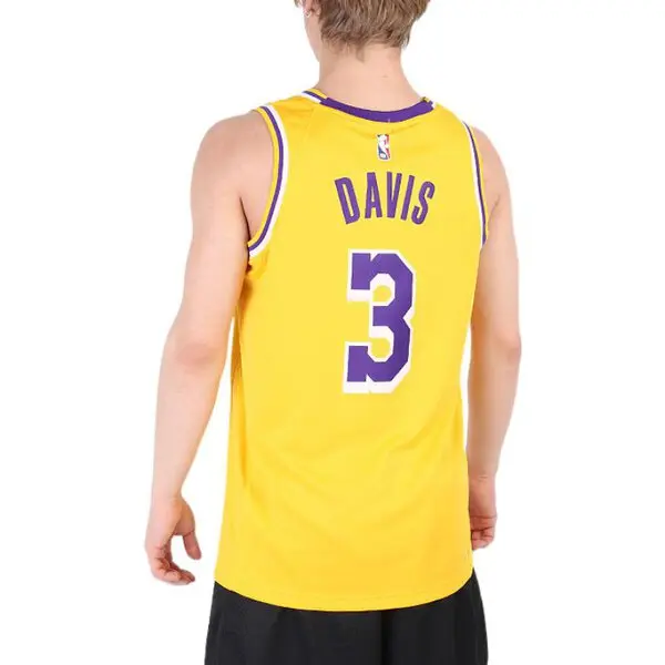 Nike Los Angeles Lakers Davis No. 3 Basketball Jersey - Yellow