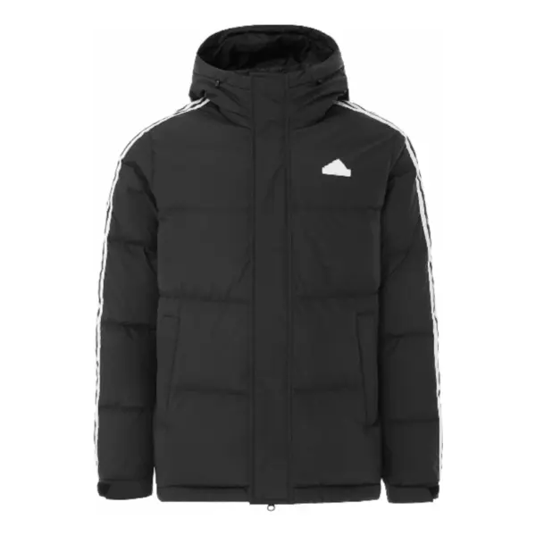 Adidas Down Jacket With Logo And Hood - Black