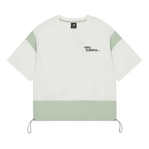 NEW BALANCE Colorblock Short Sleeve Pullover - White