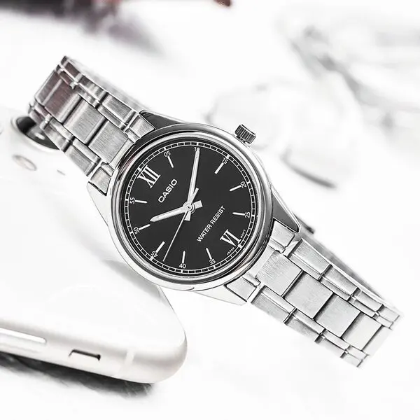 Casio Quartz Analog Watch With Water Resistance - Silverblack