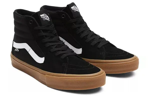 VANS Skate Sk8-hi Checkerboard High Top Sneakers - Black/white