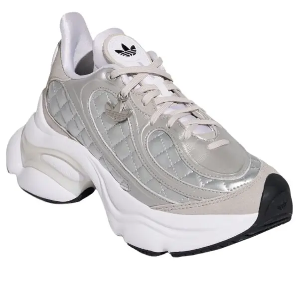 Adidas Ozvenuz Quilted Metallic Sneakers - Silver/white