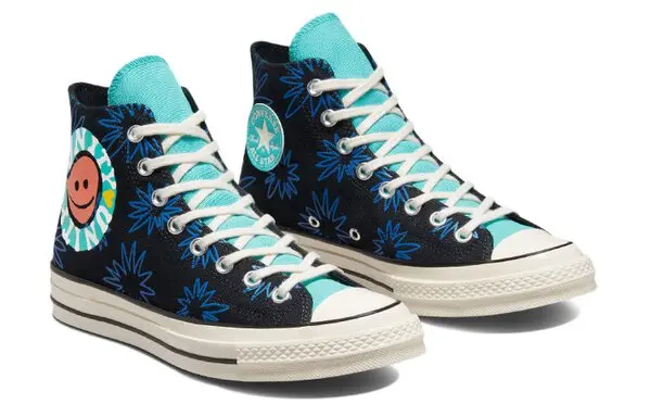 CONVERSE Chuck 70 High Top "sunny Floral - Black/blue/blue