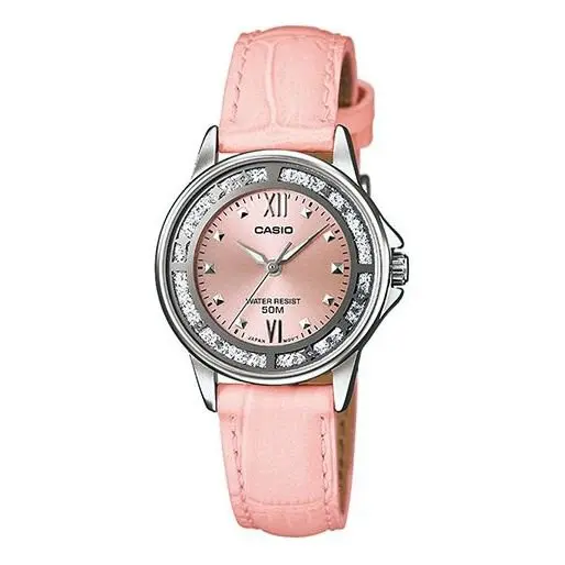 Casio Analog Watch With Leather Strap - Pink