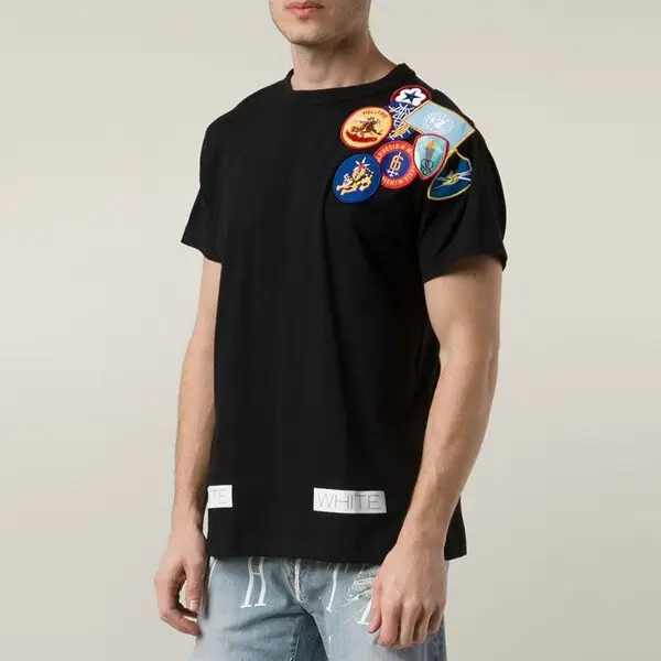 Off-White Embroidered Printing Short Sleeve