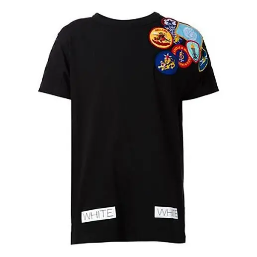 Off-White Embroidered Printing Short Sleeve - Black