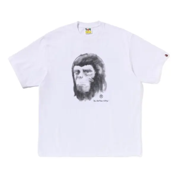 A BATHING APE Pixel Comic Ape Head Relaxed Fit Tee - White