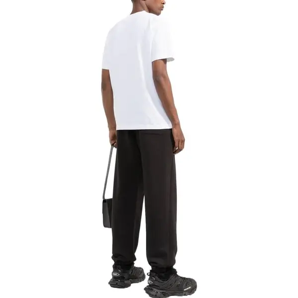 Off-White Chest Stripe Pocket Round Neck Short Sleeve White T-shirt - Default Color