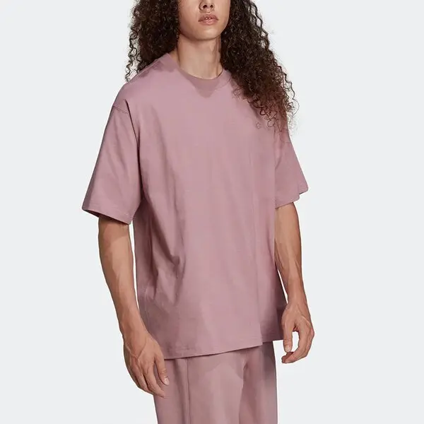 Adidas Originals Solid Color Loose Sports Short Sleeve Couple Style Purple Pink - Multi-color