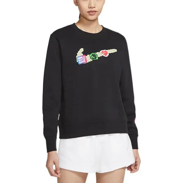 Nike Logo Fleece Crew Sweatshirt - Black/multi-color