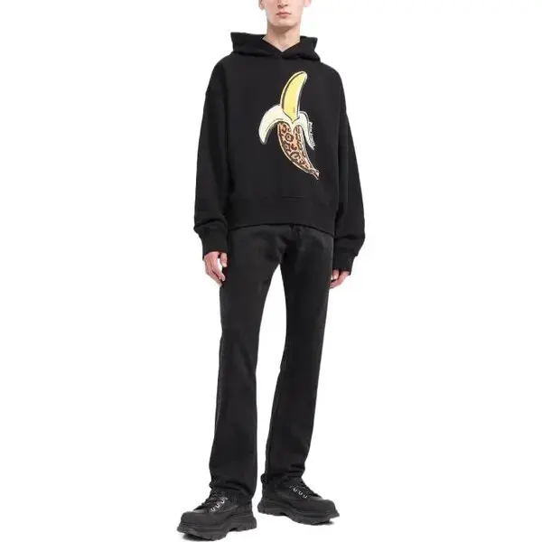 Palm Angels Banana Print Hoodie - Black/multi-color