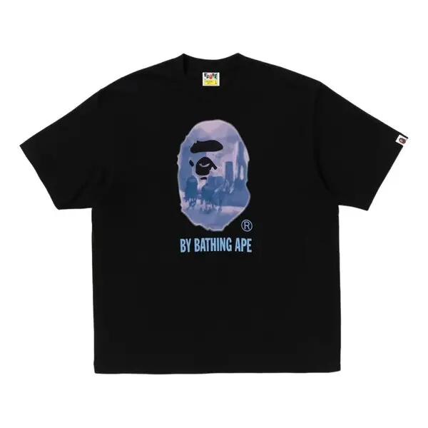 A BATHING APE Painting Bathing Ape Relaxed Fit Tee - Black