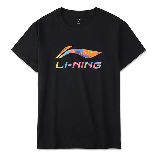 LI-NING Classic Logo T-shirt 'black Multi - Black/multi-color