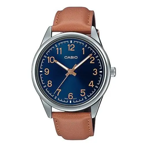 Casio Analog Watch With Leather Band - Brown