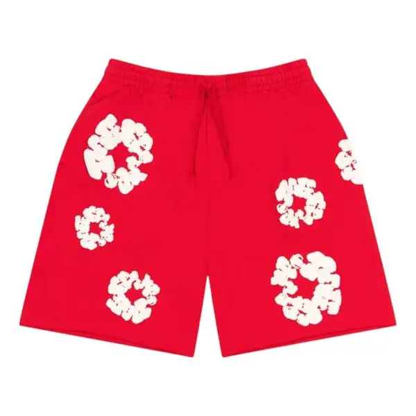 DENIM TEARS Cotton Wreath Sweatshorts - Red