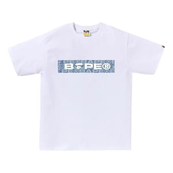 A BATHING APE Lux Sport Pattern Box Logo Tee - White