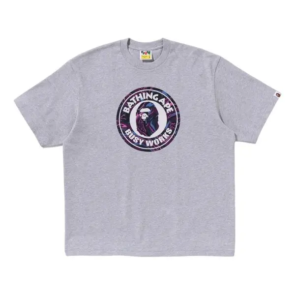 A BATHING APE Camo Busy Works Relaxed Fit Tee - Gray