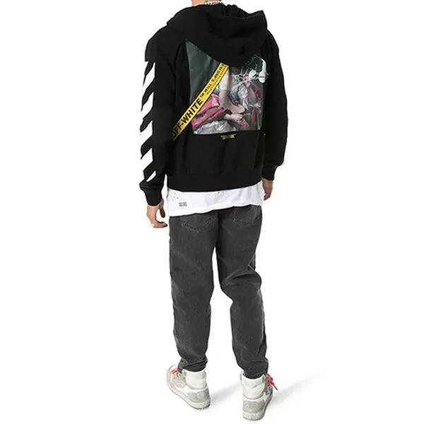 Off-White Printing Hooded Zipper Jacket