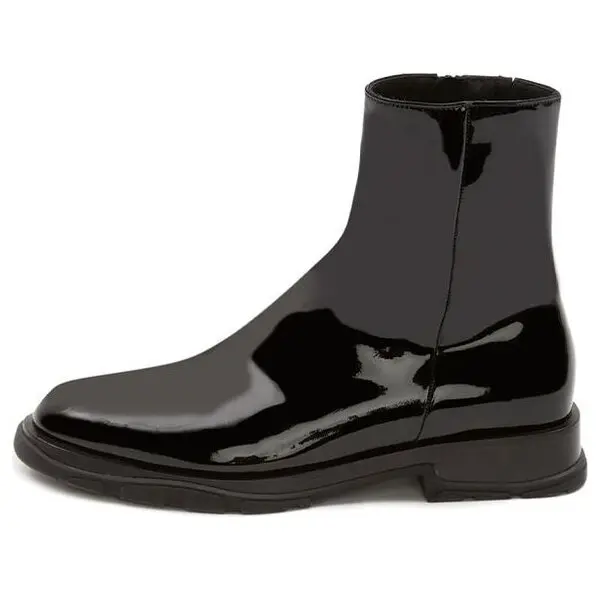 Alexander McQueen Patent Leather Ankle Boots - Black