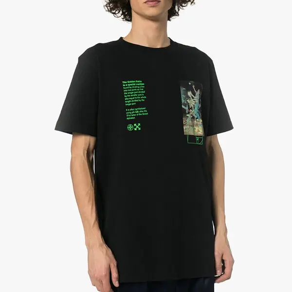 Off-White Skeleton Character Printing Short Sleeve Ordinary Version - Black