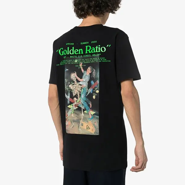 Off-White Skeleton Character Printing Short Sleeve Ordinary Version - Black