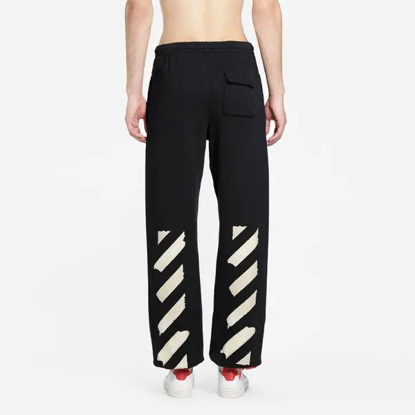 Off-White Cotton Logo Loose Stripe Sweatpants Tape