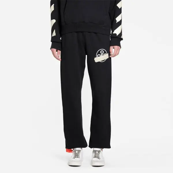 Off-White Cotton Logo Loose Stripe Sweatpants Tape