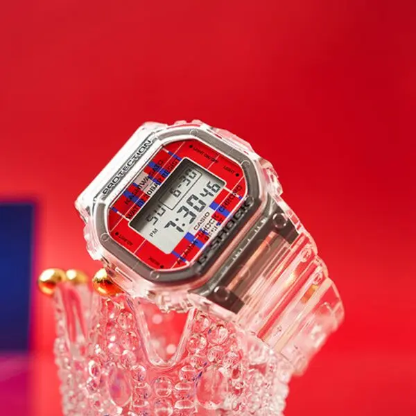 Casio G-shock Digital 'white Orange