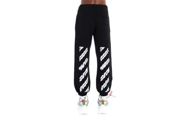 Off-White Logo Pattern Printing Bundle Feet Sports Pants/trousers/joggers - Black