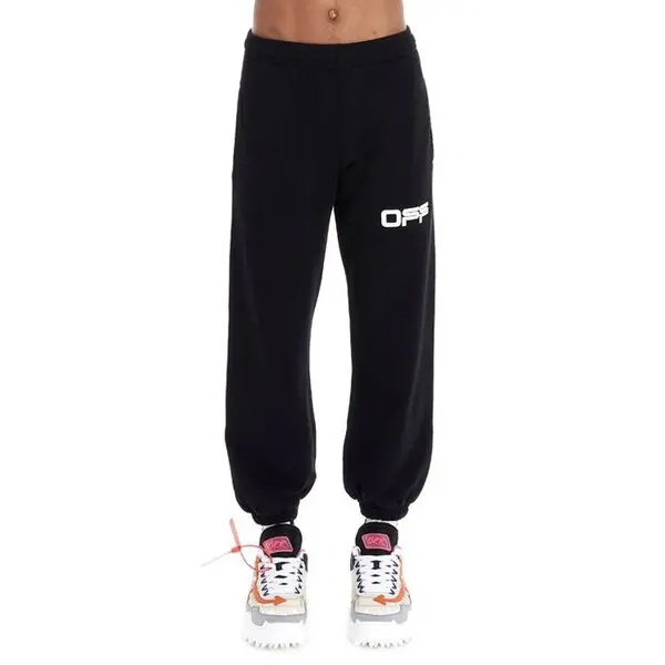 Off-White Logo Pattern Printing Bundle Feet Sports Pants/trousers/joggers - Black