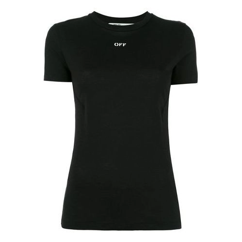 Off-White Floral Print Short Sleeve T-shirt - Black