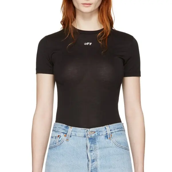 Off-White Floral Print Short Sleeve T-shirt
