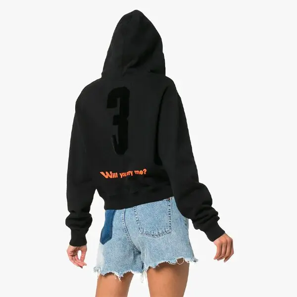Off-White Modern Obstacles" Loose Cotton Hoodie