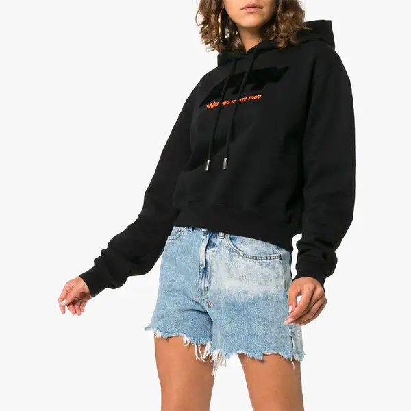 Off-White Modern Obstacles" Loose Cotton Hoodie