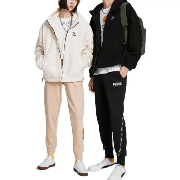 PUMA Embossed Sherpa Jacket - Black/white