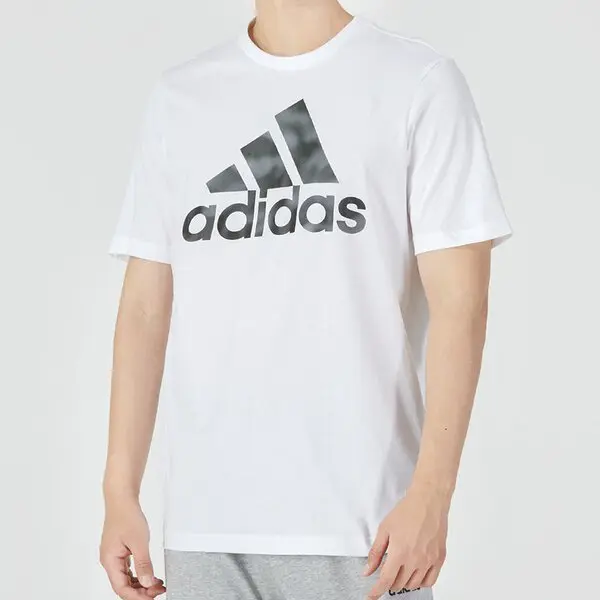 Adidas Camo T Athleisure Casual Sports Logo Round Neck Short Sleeve White T-shirt