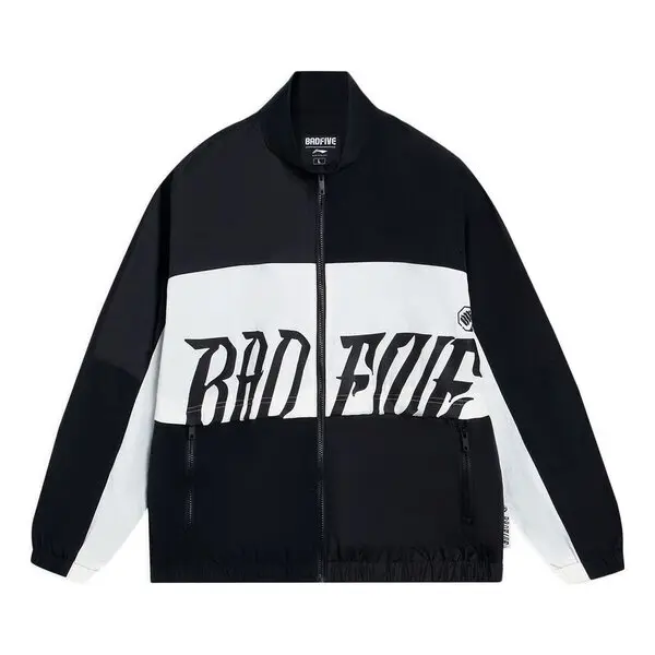 LI-NING Badfive Logo Color Block Jacket - Black/white