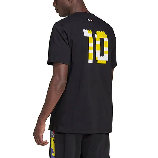 Adidas Printing Logo Round Neck Short Sleeve Black