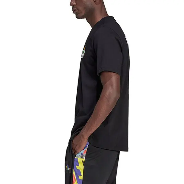 Adidas Printing Logo Round Neck Short Sleeve Black