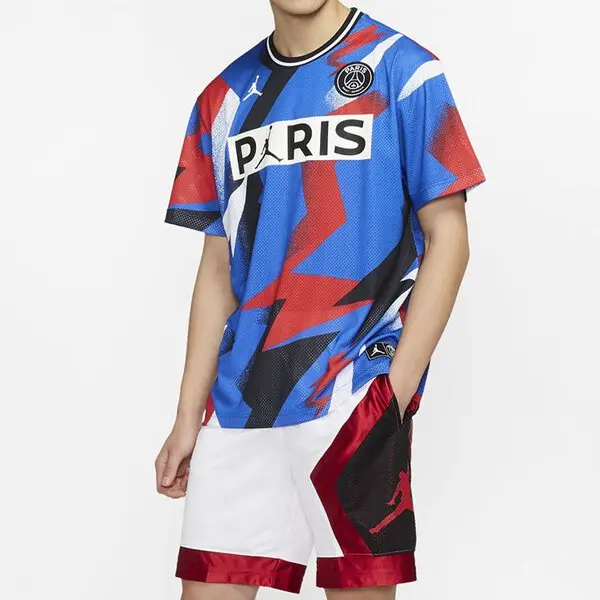 JORDAN Air Paris Saint-germain Mesh Short Sleeve - Blue