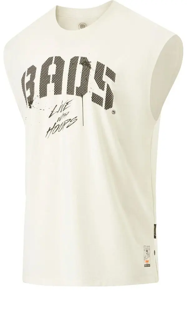 LI-NING Badfive Graphic Basketball Tank - Beige/black