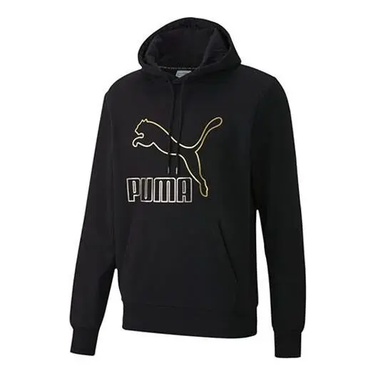 PUMA Loose Printed Hooded Fleece - Black